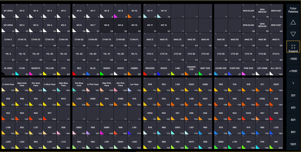 A Designer's Eos Toolkit: Patch, Color Palettes, Beam Palettes