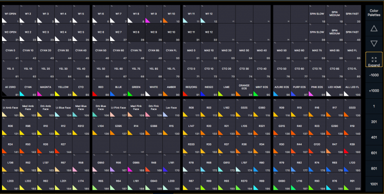 A Designer's Eos Toolkit: Patch, Color Palettes, Beam Palettes